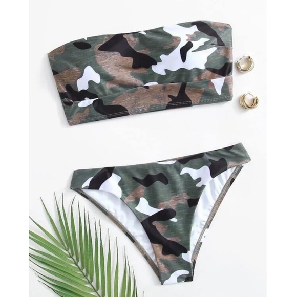 SHEIN | Swim | Shein Camo Strapless Bikini Size Small | Poshmark